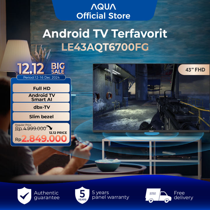 promo spesial ramadhan AQUA Smart TV 43 Inch FHD - Android 11 - Bezel Less - Google Assistant ...