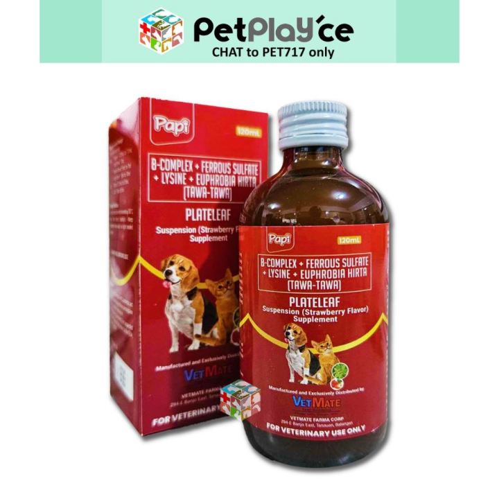 PAPI Plateleaf Multivitamins & Minerals Syrup Liquid for Dogs and Cats ...