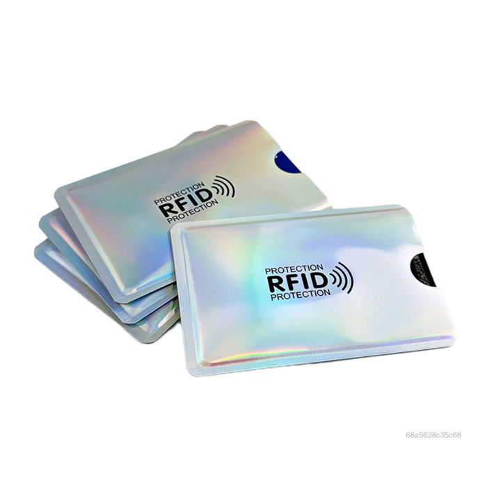 Laser Silvery RFID Blocking Sleeves Multi-color Credit Card Protector ...
