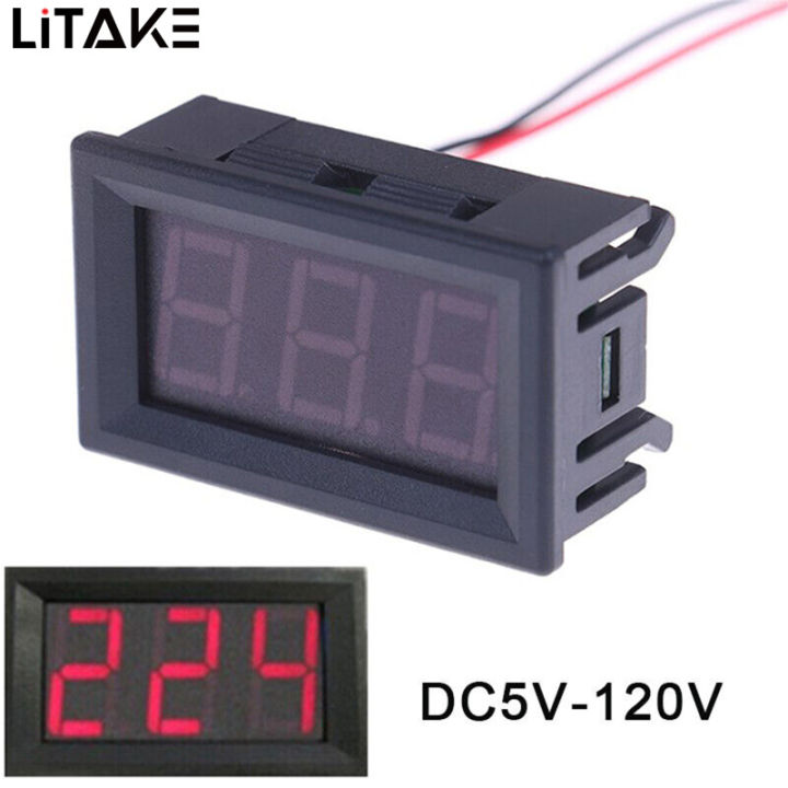 DC 5-120V Digital Mini Voltmeter 2 Wires Calibratable DC Volt Meter 0.56 Inch For Car Motorcycle ...