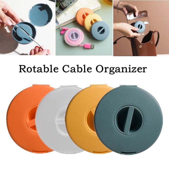 Universal Rotatable Cable Clips Round Earphone Winder Mobile Phone Data ...