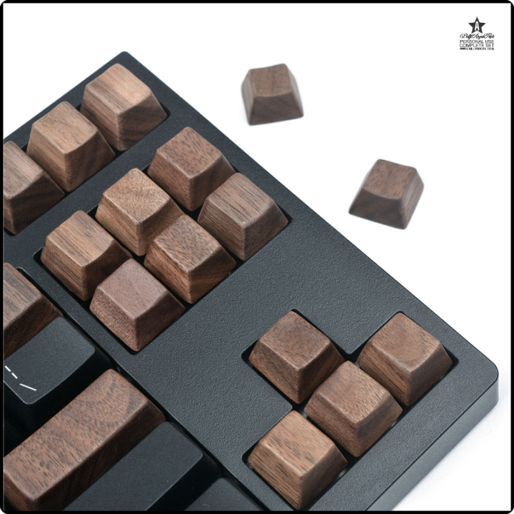 [unon] Handmade Walnut Keycaps For Cherry Mx Mechanical Keyboard Solid Walnut Wood Keycaps ...