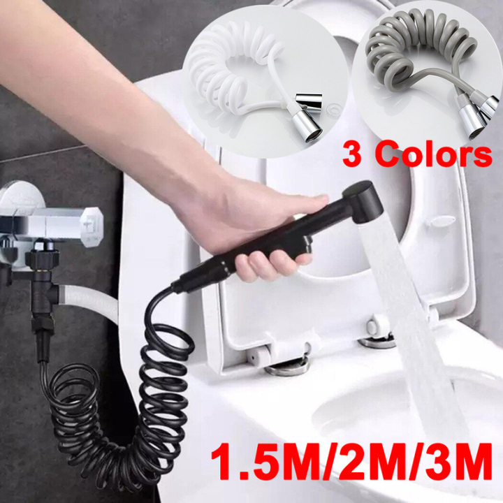 3m Copper Cap Bidet Shower Hose Flexible Retractable Spring Shower Hose ...