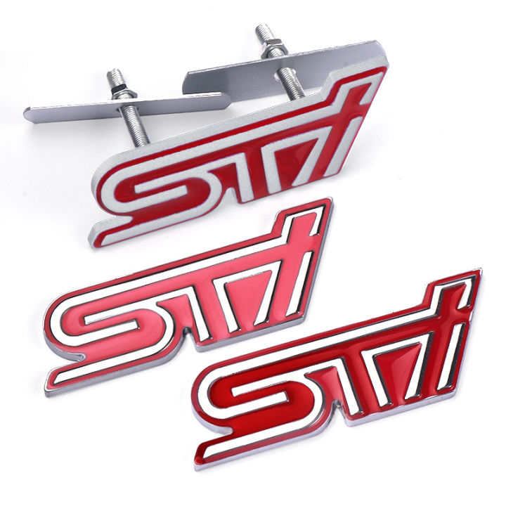 Car Styling New 3D Metal STI logo Front Grille Sticker Emblem Badge for ...