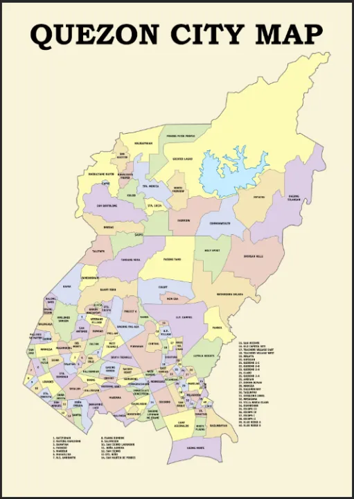 Quezon City Map Waterproof A4 Laminated Chart | Lazada PH