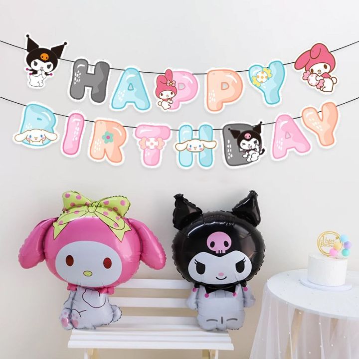 Dây Chữ Happy Birthday Kuromi Dây Treo Sinh Nhật Chủ Đề Cinamonroll, My ...