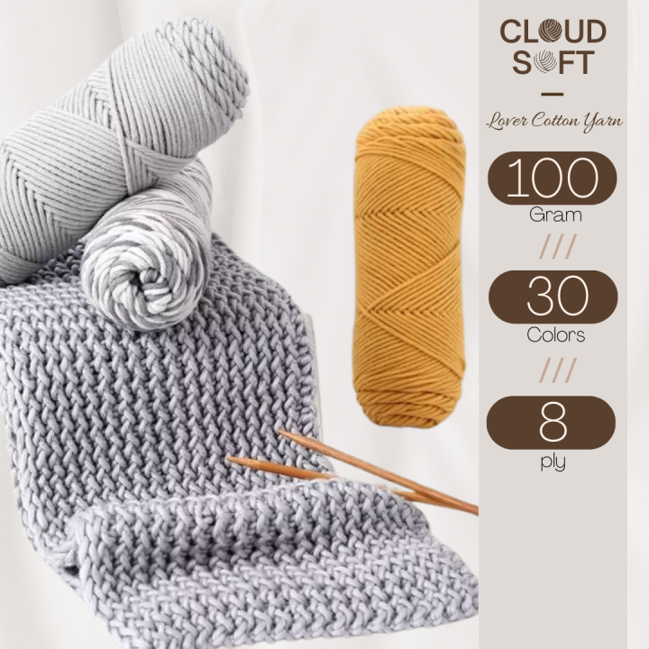 100G 8ply Benang Kait Lover Cotton Yarn for Crochet and Knitting | Lazada