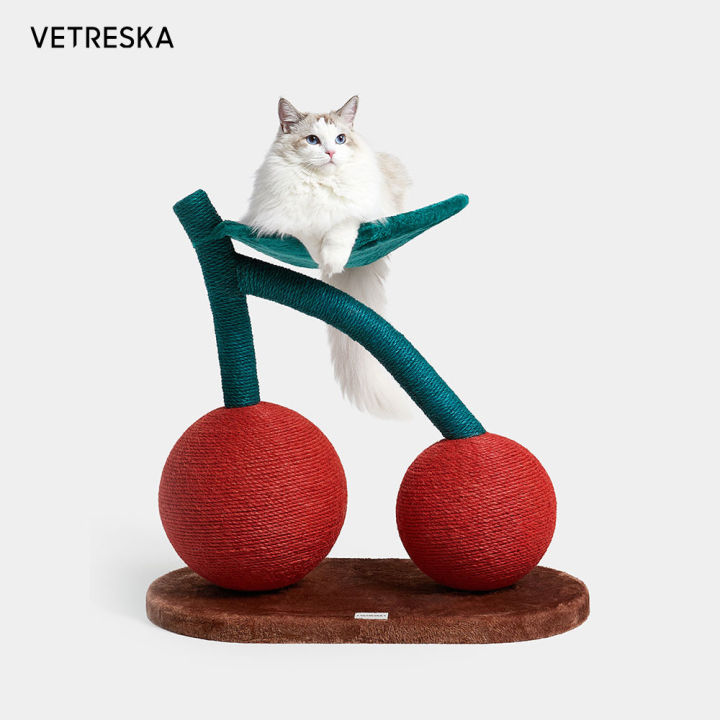 VETRESKA Cherry Cat Tree คอนโดแมวทรงลูกเชอร์รี่ ทำจากเชือกปอย้อมสี ...