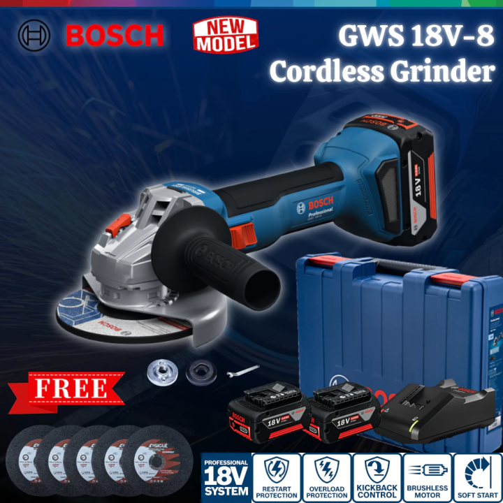 Original Bosch 18v Cordless Angle Grinder GWS 18V-8 | Lazada
