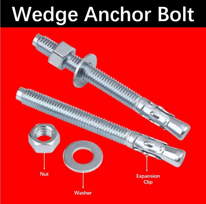 Toyu 8-10-12-16mm Wedge Anchor Bolt Concrete Anchor Bolt Heavy Duty ...