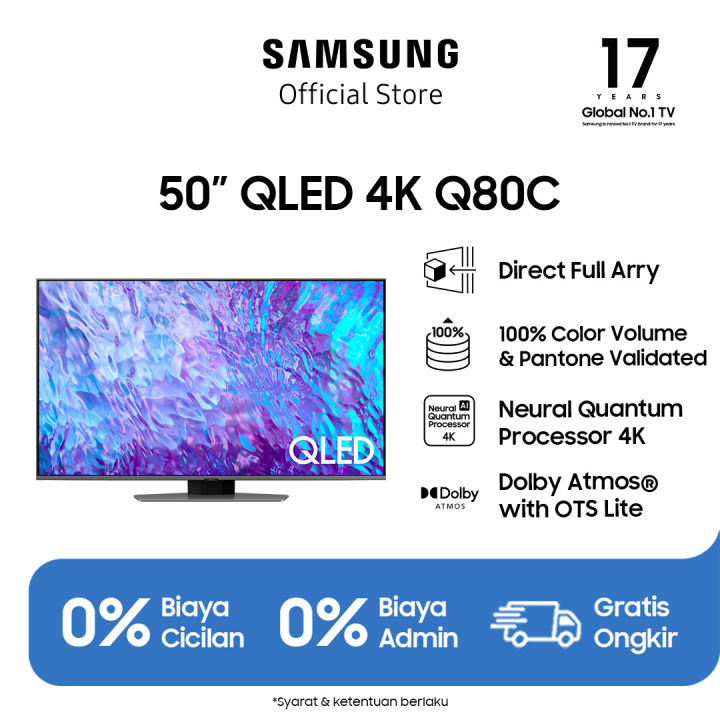 Samsung Smart TV 50 inch QLED 4K Q80C dengan Direct Full Array ...