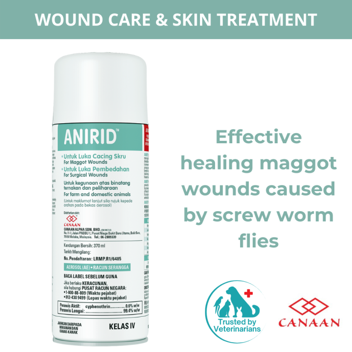 ANIRID Maggot & Surgical Wounds Treatment Aerosol Spray Suitable for ...