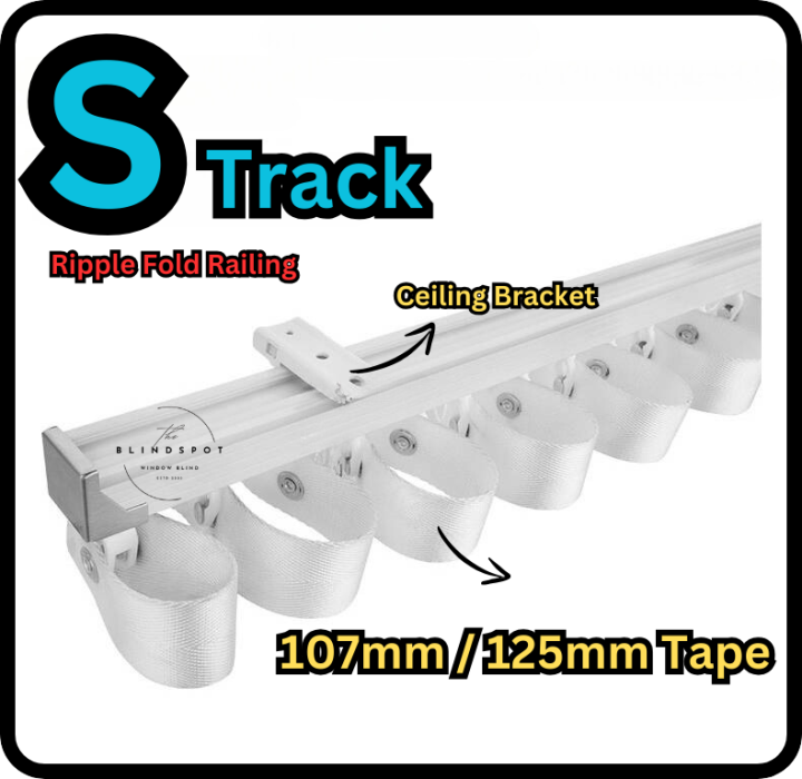 TheBlindSpot Rel Langsir Lipatan Ripple Tunggal / Rel S Fold – Rel ...