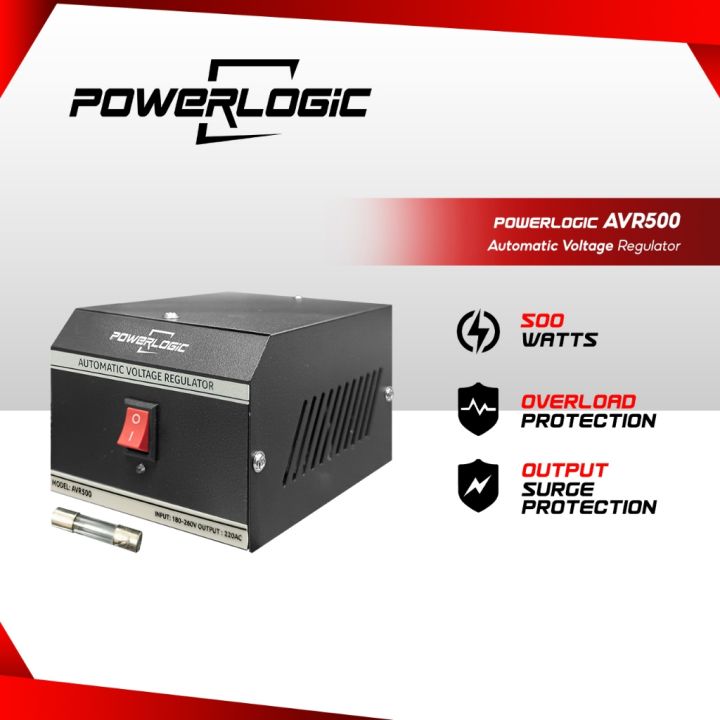 Powerlogic AVR-500 ( 500watts AVR, with surge protection 3 x 260v ...