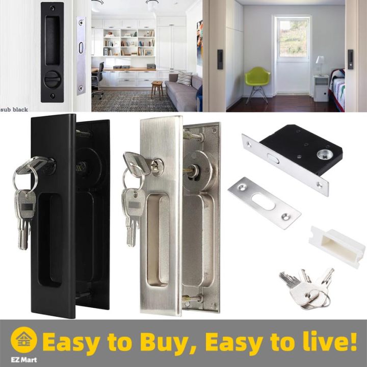 Sliding Door Lock With Key Sliding Door Lock With Flush Recessed Handle Invisible Barn Wood Door ...
