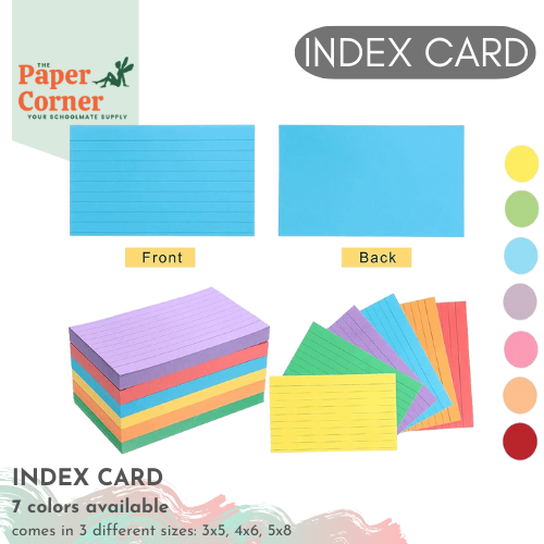COLORED INDEX CARDS 3x5-4x6-5x8 100s COLORED INDEX CARDS PAPER CARD ...