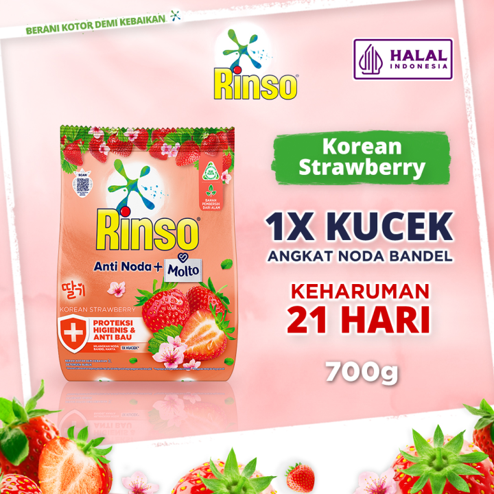Rinso Molto Detergent Bubuk Deterjen Anti Noda Korean Strawberry 700 g ...