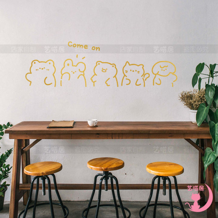 Cute cartoon animal decorative stickers bedroom window transparent ...