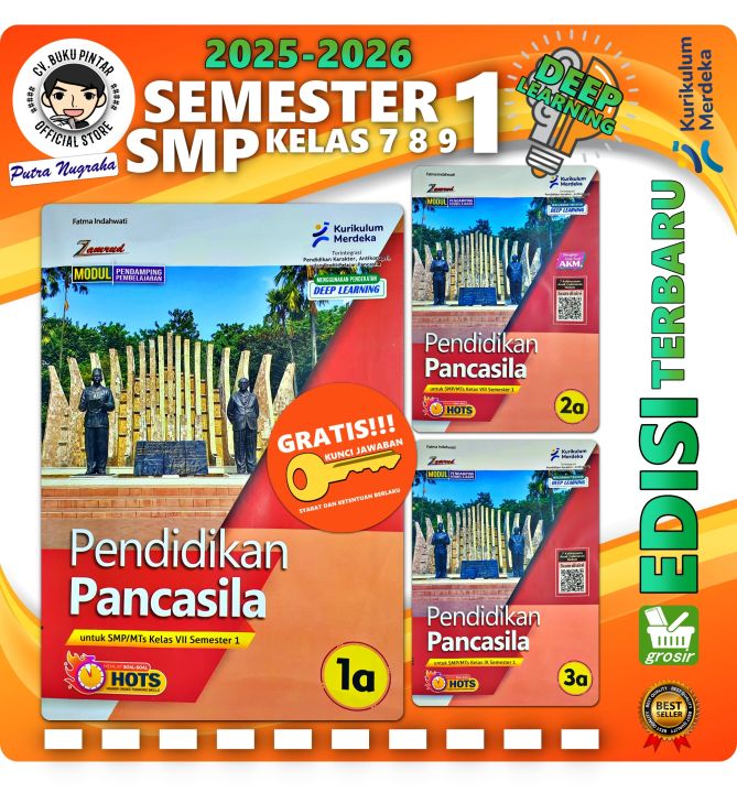 BUKU LKS PPKn PKN PP PENDIDIKAN PANCASILA SMP KELAS 7 8 9 SEMESTER 1 KURIKULUM MERDEKA Deep ...