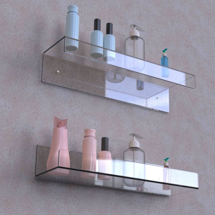 'Acrylic Shelf wall non drilling Rack organizer Acrylic Floating ...