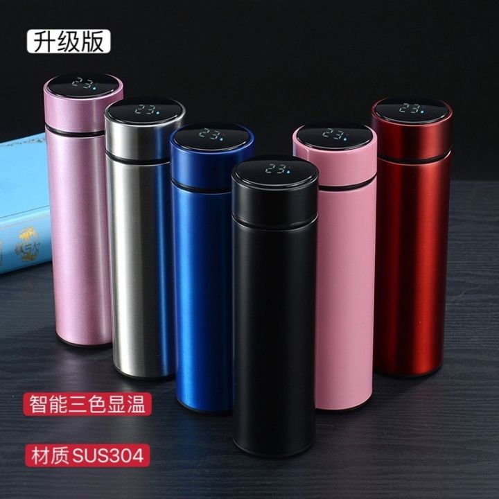 Botol Air Minum Termos Tumbler Custom Nama dan Logo Smart LED | Lazada ...