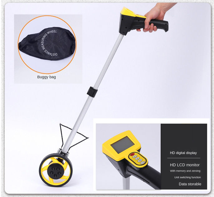 Digital Distance Measuring Wheel Roller 6 Digits LCD Display and ...