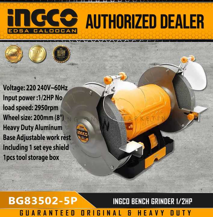 INGCO BENCH GRINDER 1/2HP (BG83502-5P) | Lazada PH