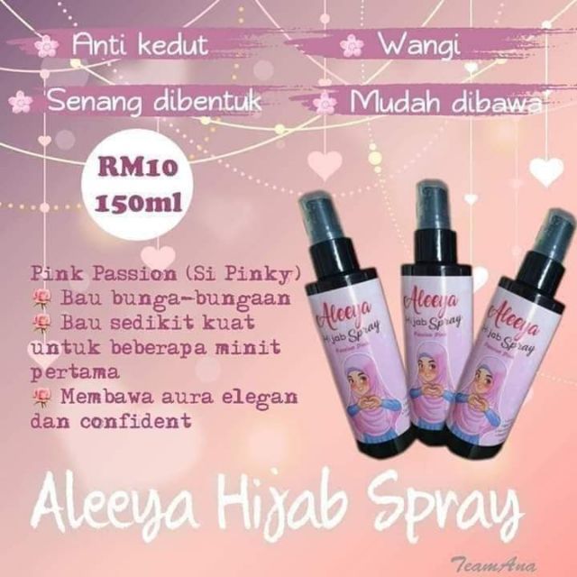 Spray awning tudung aleeya hijab spray / pengeras tudung / spray awning ...
