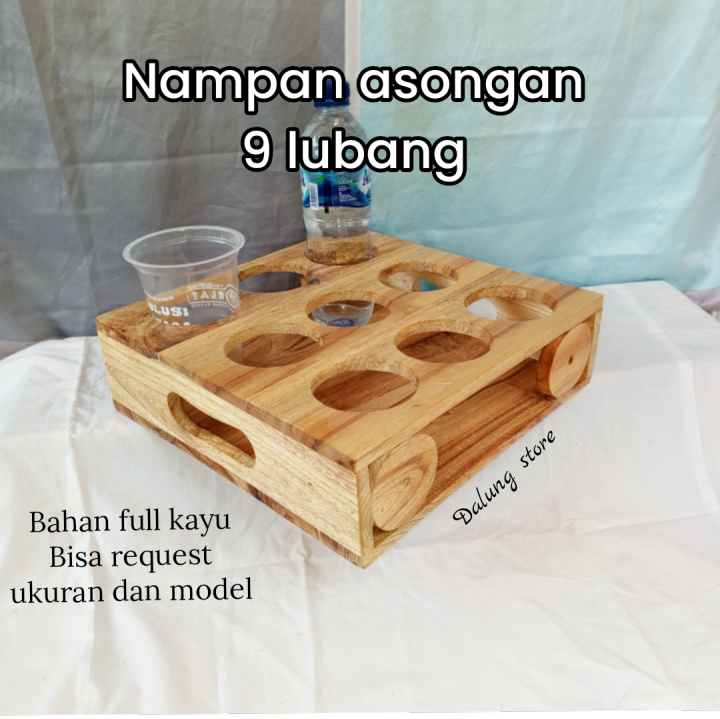 nampan gelas/cup lubang 9 custom ukuran diameter 10 cm | Lazada Indonesia
