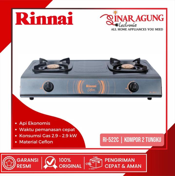 RINNAI RI-522C / RI522C KOMPOR GAS 2 TUNGKU HEMAT GAS - GARANSI RESMI ...