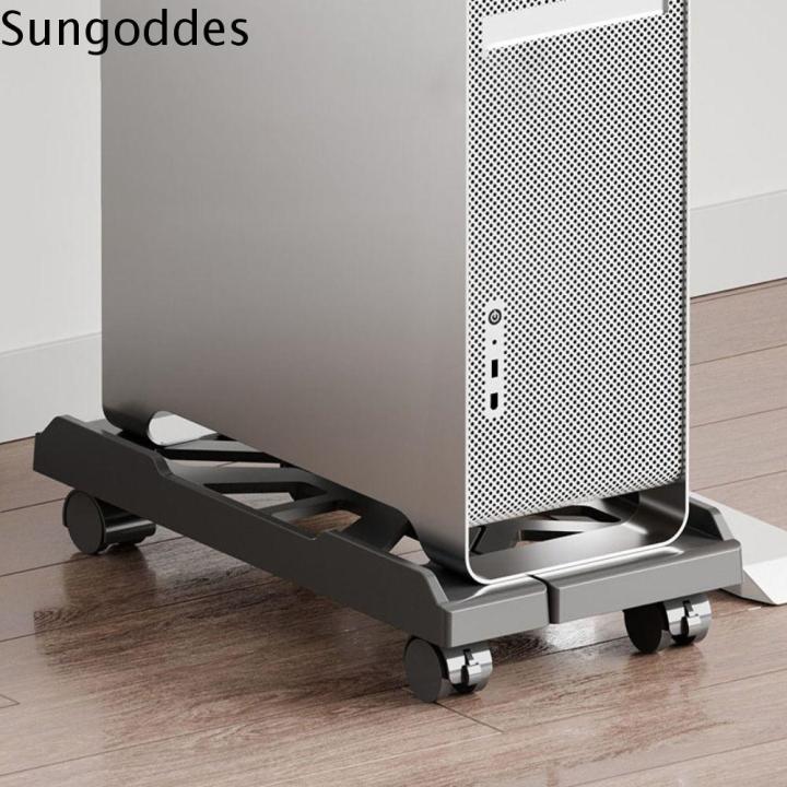 SUNGODDES Adjustable Mobile Computer Tower Stand with 4 Caster Wheels ...