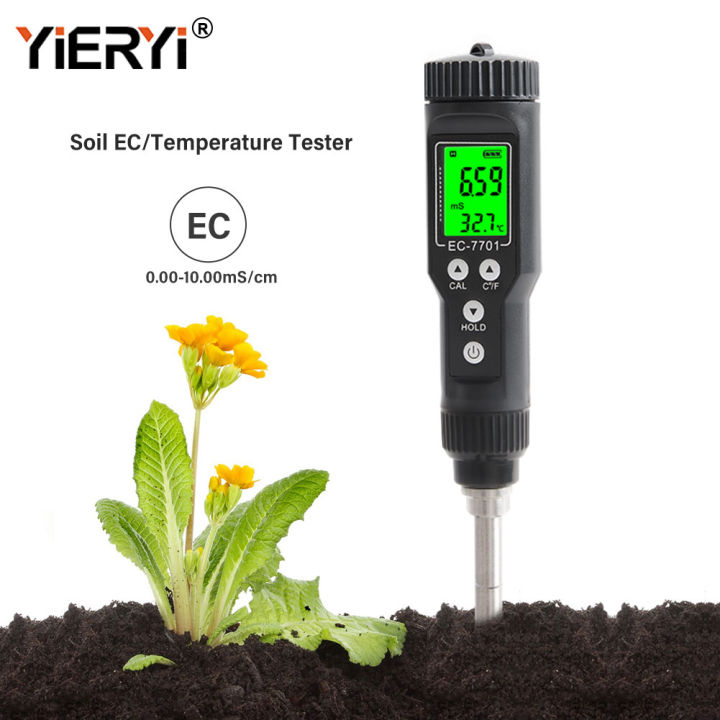 Yieryi Soil Tester, EC/Temperature Tester Digital EC Meter for Gardens ...