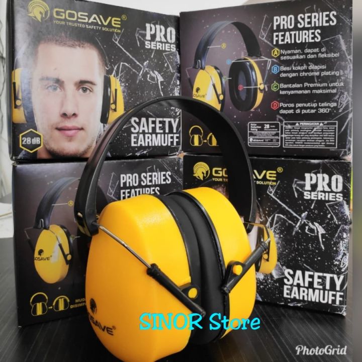 Earmuff Gosave Safety PRO Series Premium Penutup Telinga Ear Muff ...