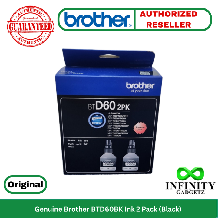 Genuine Brother BTD60BK Ink 2 Pack (Black) | Lazada PH