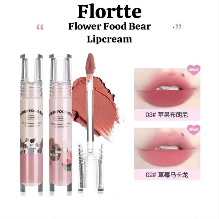 Flortte Flower Food Bear Series Milk Cake Matte Lip Cream | Lazada ...