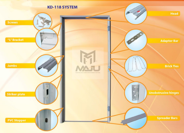 Metal Door Frame / Frame Pintu Standard 34''x84'' & 30 3/8 x 72'' | Lazada