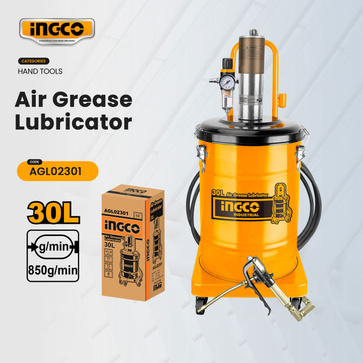 Ingco 30L Pneumatic Air Grease Lubricator for Greasing Machines , Cars ...