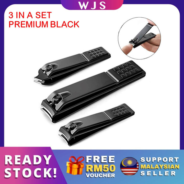 (PREMIUM STAINLESS STEEL) WJS 3pcs 3 pcs Anti Rust Nail Clippers Set ...