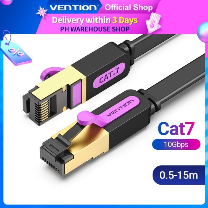 Vention Cat7 Rj45 Ethernet Cable 10gbps Flat Lan High Speed Cord For ...