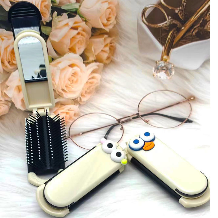 HOLLYII Chống tĩnh điện Bộ gương lược 2 trong 1 Hình vuông Khỉ mắt to ...