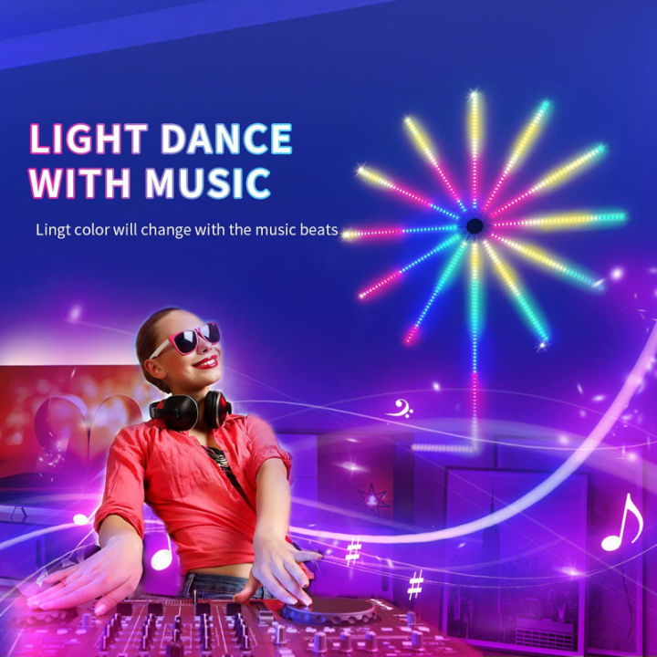 LED Fireworks Light RGB Colors Dynamic Modes Strip Lights Smart ...
