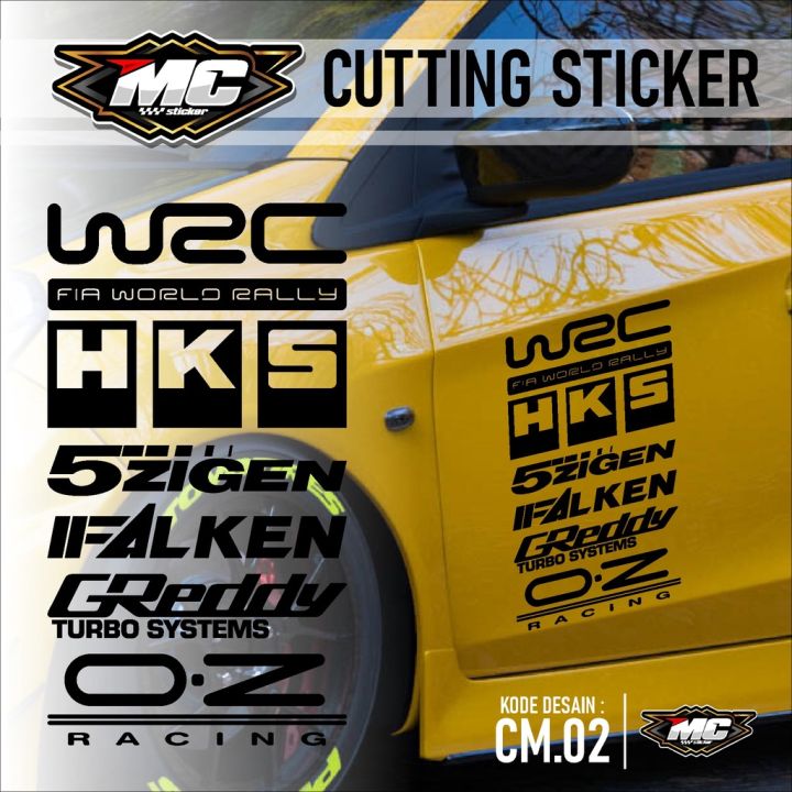 Sticker Cutting Sponsor WRC Sticker Pintu Mobil Universal | Lazada ...