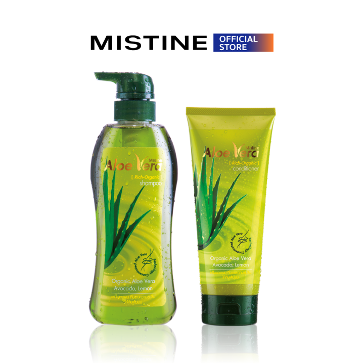 MISTINE ALOE VERA (RICH-ORGANIC) SHAMPOO/CONDITIONER แชมพู 400 ML/คอนดิ ...