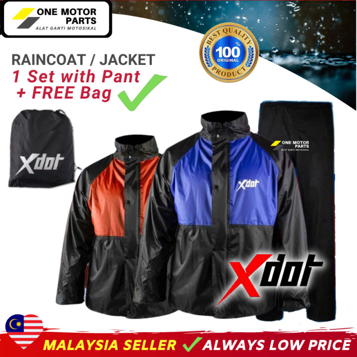 Jacket Waterproof ORIGINAL XDOT Raincoat Baju Hujan Set dgn Seluar Xdot ...