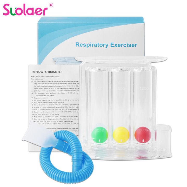 Suolaer Lung Function Breathing Exerciser 3 Balls Breathing Trainer ...