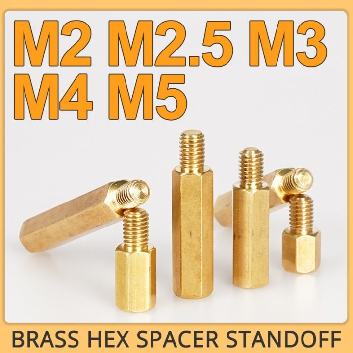 M2 M2.5 M3 M4 M5 Hex Brass Standoff Spacer Hexagon Stand Off Copper ...