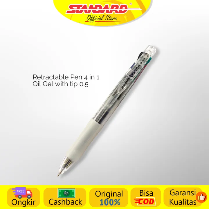 Standard Pen - Lexion 0.5 LX-408 (4 In 1) / Satuan (Pulpen, Pena, Ballpoint, Multi ink pen, Alat ...