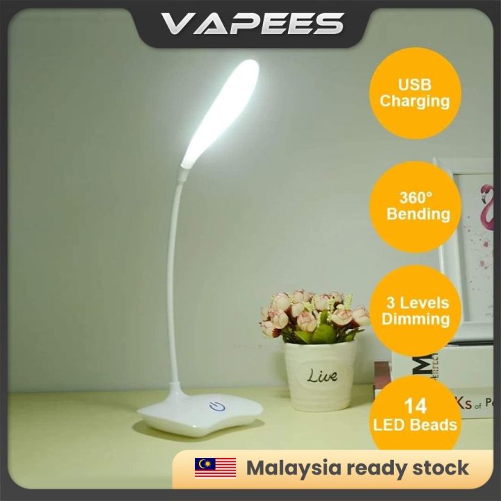🔥RDY STOCK🔥Rechargeable LED Desk Lamp 3 Levels Dimming Table Lamp ...