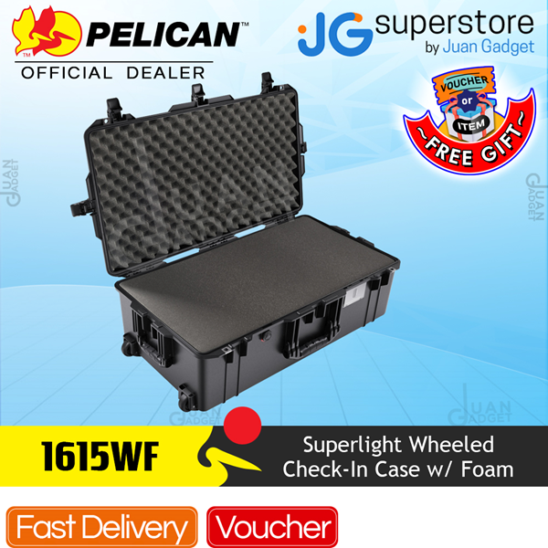 Pelican 1615 Air Wheeled Check-in Hard Case with Pick-N-Pluck Foam (BLACK) | Models - 1615WF ...