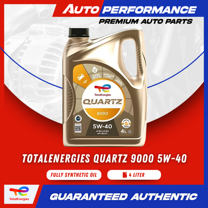 TotalEnergies Quartz 9000 5W-40 Fully Synthetic Engine Oil (4 Liters ...
